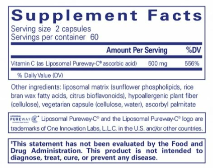 Pure Encapsulations Liposomal Vitamin C - 120 Capsules (US customers o